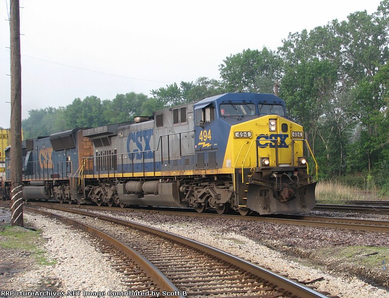 CSX 494 this is a NB intermodel on UP tracks at Dolton
